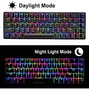 60% Mechanical Gaming Keyboard Blue Switch Mini 68 Keys Wired Type C 18 Backlit Effects,Lightweight RGB 6400DPI Honeycomb Optical Mouse,Gaming Mouse pad for Gamers and Typists (Black)