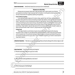 Evan-Moor Daily Reading Comprehension, Grade 7 - Homeschooling & Classroom Resource Workbook, Reproducible Worksheets, Teaching Edition, Fiction and Nonfiction, Lesson Plans, Test Prep