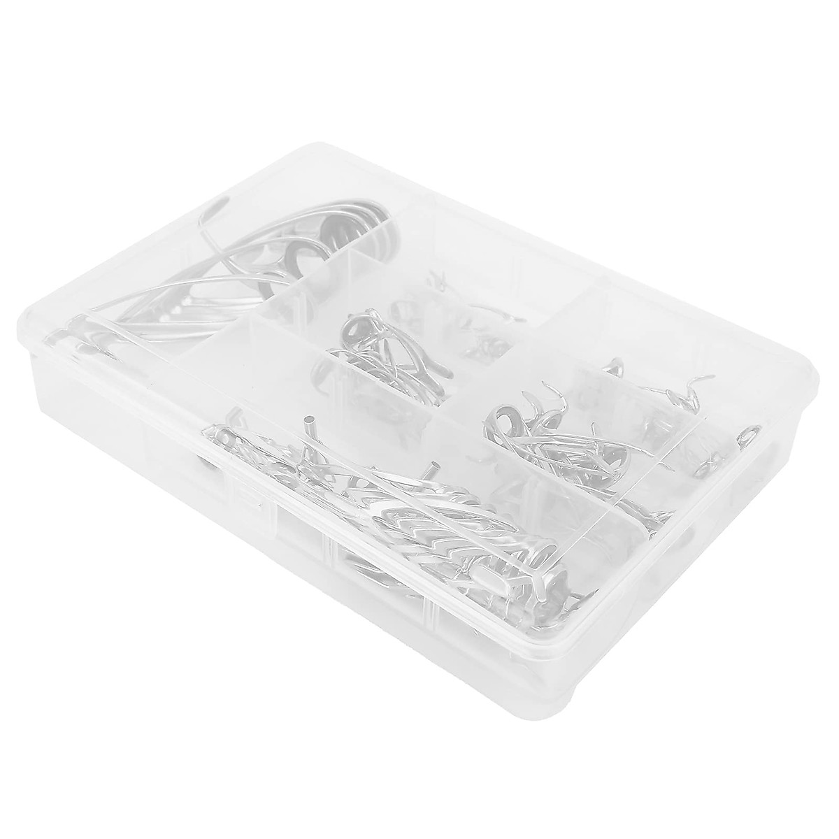 Keenso Double Foot Guide Ring Kit, 55Pcs High Carbon Steel Ceramic Double Foot Guide Ring Light Fishing Rod Tip Repair Kit Other fishing tools and accessories