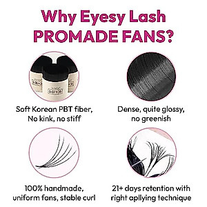 Eyesy Lash 1200 Easy Promade Fans - 5D 0.07 Curl C Mixed Lengths 8-16mm - Ultra Speed 40 Lines Eyelash Trays Volume Premade Lash Fans Handmade Pre Made Eyelash Extensions Fluffy Soft Pointy Base