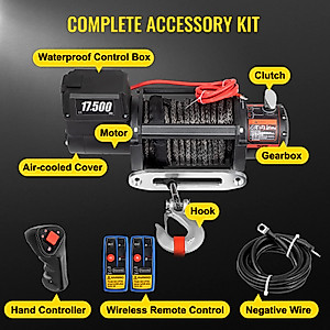 VEVOR 17500Ibs Truck Winch, Black