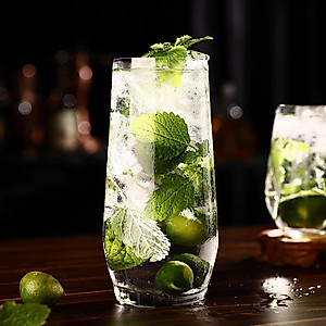 Cadamada 18oz Drinking Glasses, Highball Glasses Set of 12,Sutiable for Glasses for Wine, Iced Tea Glasses,Mojito Kit,Cocktails, Drinks, Office, Parties, Weddings and Gifts