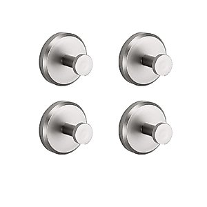 Luxehold No-Drill Hooks, Superhold No Drill Hooks, Luxegrip No-Drill Hooks, Gold Adhesive Towel Hooks, Waterproof Hooks for Bathrooms, Kitchens and Bedrooms (4 pcs Silver)