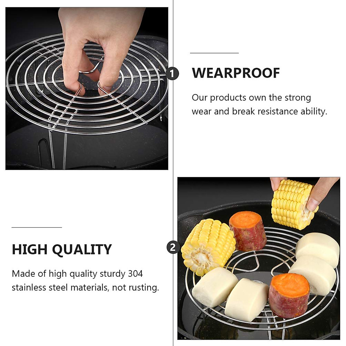 YARNOW Round Cooking Cooling Racks Stainless Steel Round Rack for Steaming Rack and Air Fryer Cooking Steamer Rack for Air Fryer Pressure Cooker Oven 20X7cm