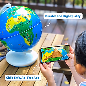 PlayShifu Educational Globe for Kids - Orboot Earth (Globe + App) Interactive AR World Globe | 400 Wonders, 1000+ Facts | STEM Toy Gifts for Kids 4-10 Years | No Borders, No Names on Orboot Globe