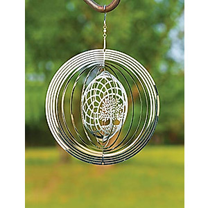 VP Home Tree of Life Dreamcatcher Kinetic Wind Spinner for Yard and Garden Wind Spinner Outdoor Metal Large Hanging Dreamcatcher Decor 3D Garden Art Wind Sculpture Spinners Kinetic Art Decorations