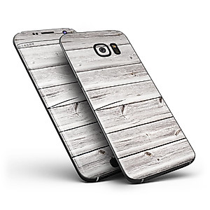 Design Skinz Design Skinz Aged White Wood Planks Full-Body Wrap Decal Skin-Kit for The Galaxy S8 Plus