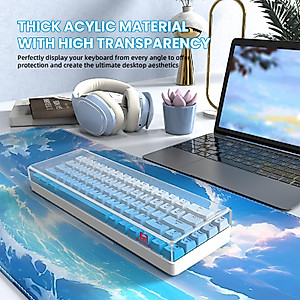 ZIYOU LANG KC02 Acrylic Clear Transparent Keyboard Cover(12.28*4*0.9’’) with Dustproof Waterproof Anti-hit Anti-cat Protective Case for 65% Small Layout 61Key 64Key 68Key Mechanical Gaming Keyboard