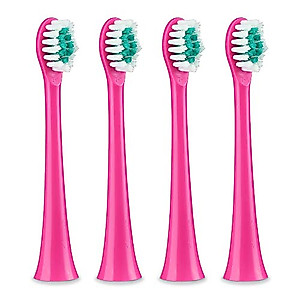 4-Pack Replacement Toothbrush Heads for Sonic V200 Rechargeable Kids Electric Toothbrushes, 7X More Plaque Removal, End-Rounded Soft Bristles, Comfortable & Efficient Clean Teeth, Perfect for Kids
