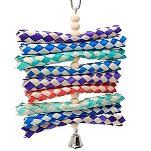Hypeety Parrot Nibbling Toy Bird Toy Colorful Braided String