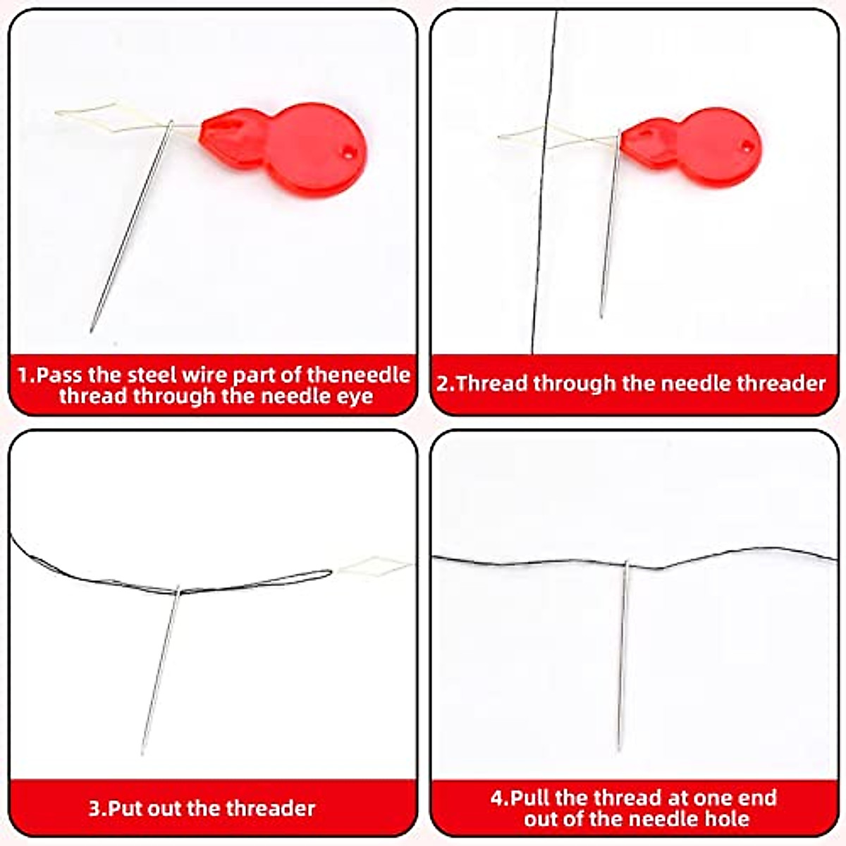 Needle Threader,40 pcs Gourd Shape Needle Threader for Hand Sewing Plastic and Metal Easy Threader,Colorful Needle Threaders for Sewing Machine Embroidery Floss Sewing Easy Needle Threader with Box