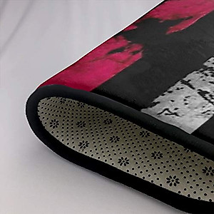 MODREACH 60 x 39 inches Area Rug Easy to Clean Stain, Contemporary Style Thick Soft Living Dining Room Rug (Firefighter Thin Red Line American Flag)