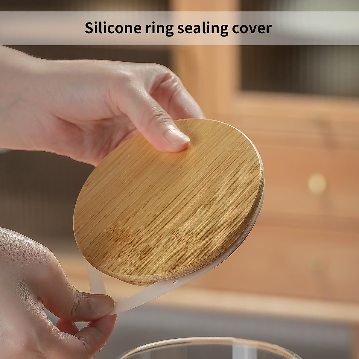 Sourdough Starter Jar,50oz Wide-Mouth with Non-slip silicone rubber Bottom Sourdough Starter Kit,Date Marked Feeding Band, Thermometer, Cloth Cover & Bamboo Lid, Reusable Sourdough Bread Baking