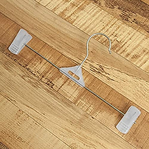Plastic Pants Hangers Adjustable Clips Non Slip Space Saving Slim Skirt Hangers 10P White TPAG52435