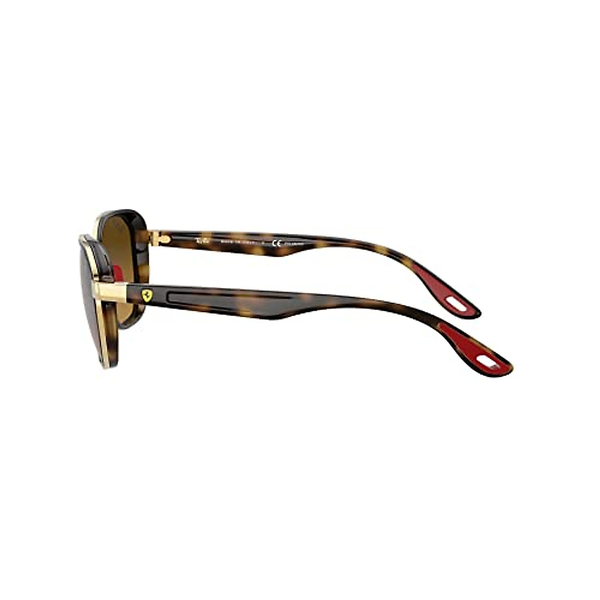 Ray-Ban RB3674M Scuderia Ferrari Collection Round Sunglasses, Gold/Chromance Brown Mirrored Grey Polarized, 51 mm