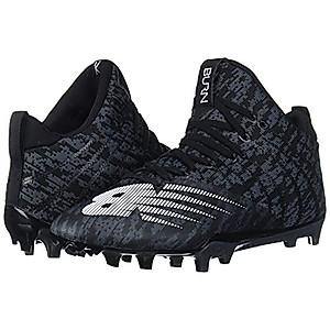 New Balance Women's BurnX2 Mid Cut Lacrosse Shoe, Black/White, 7 Wide