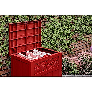 ALIDAM Deck Box Storage Box 22 Gal. Resin Deck Box Small Outdoor Storage Container Garden Patio Box Patio Deck multi colored