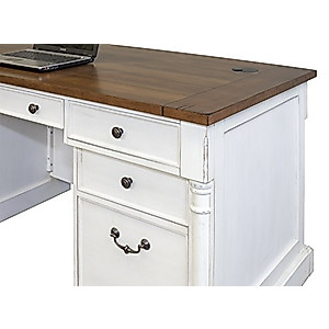 Martin Furniture Durham Double Pedestal Executive Desk, White