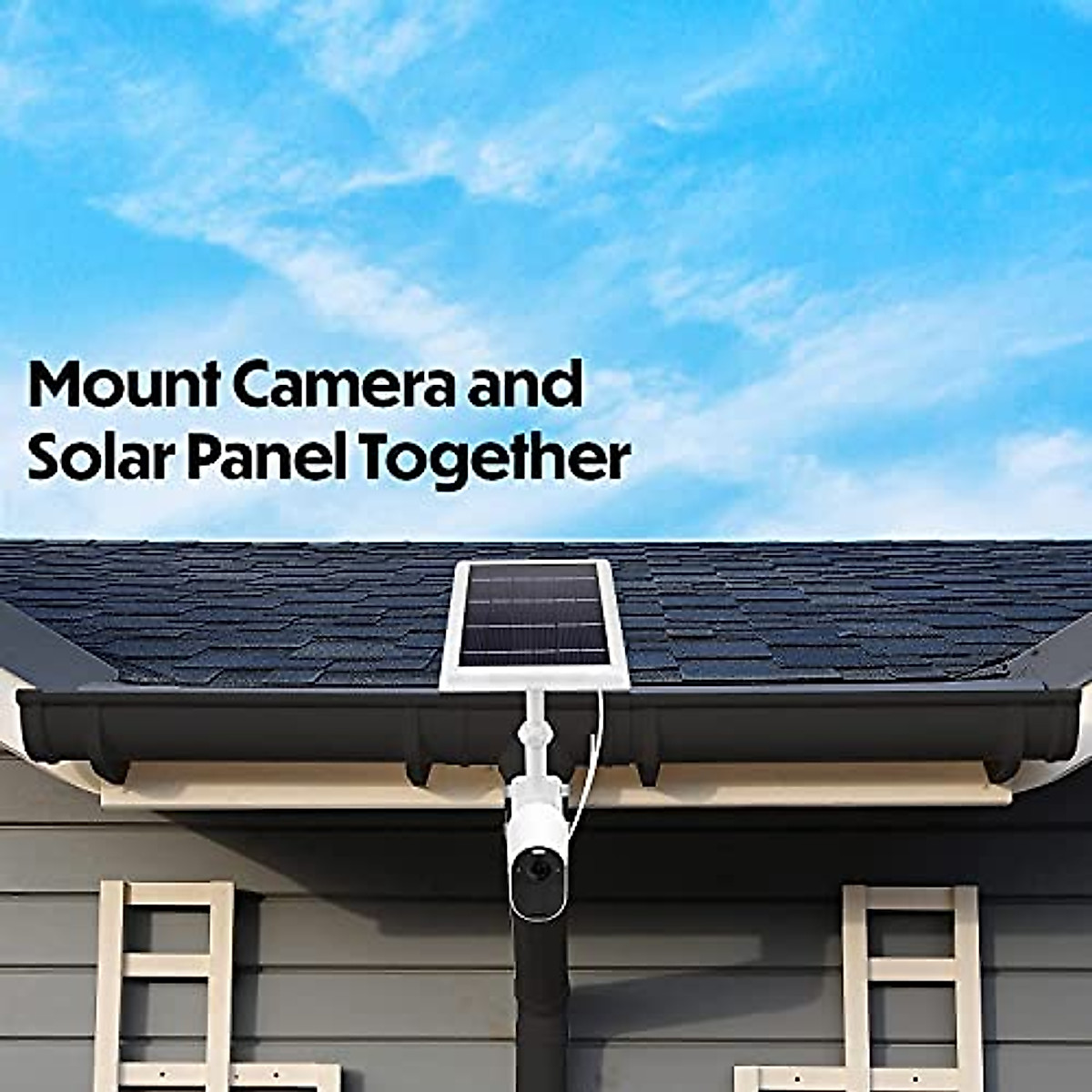 Wasserstein 2-in-1 Universal Pole Mount for Camera & Solar Panel Compatible with Wyze, Blink, Ring, Arlo, Eufy Camera (White) - Mount Only, Solar Panel and Camera Not Included