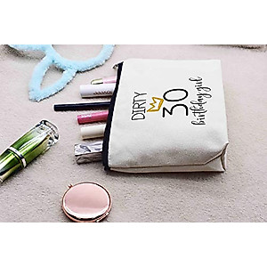 LIBIHUA Dirty 30 Birthday Girl - Funny 30th Birthday Gift for Women,Her,Sister,Daughter,Best Friend,Coworker - Turning Thirty Gift - 30 Years Old Gift - Makeup Bag Cosmetic Bag Travel Pouch Gift