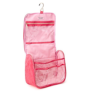 Juicy Couture Women's Cosmetics Bag - Hanging Travel Makeup and Toiletries Kit - Makeup Accessories Organizer Case with Hook, Size One Size, Peach