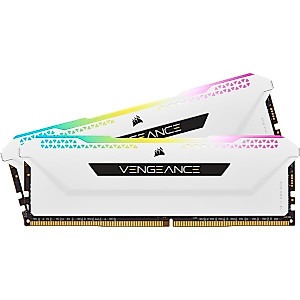 Corsair Vengeance RGB Pro 16GB (2x8GB) DDR4 3600 (PC4-28800) C18 1.35V Desktop Memory - White (CMH16GX4M2D3600C18W)