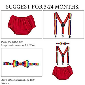 IBTOM CASTLE Baby Boys First Birthday Cake Smash Outfit Bloomers Bow Tie Suspenders Set Fishing Party Nappy Diaper Cover 3pcs Clothes Set Photography Prop Costume For Newborn Infant Toddler Orange