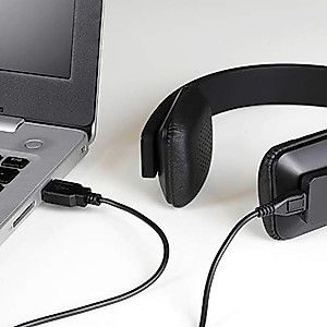 Aluratek Bluetooth Wireless Headphones with Built-in Battery, Stream Audio from iPhone, iPad, Smartphone, Tablet, PC, MAC, Laptop (ABH04FB), Black