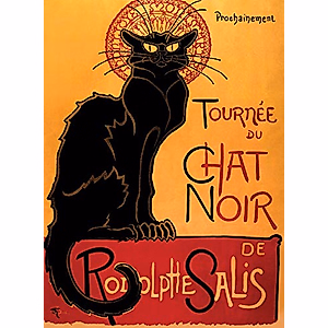 PalaceLearning Tournée du Chat Noir by Theophile Alexandre Steinlen - 1896 - The Black Cat - Vintage Poster Print (Laminated, 18" x 24")