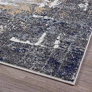 LUXE WEAVERS Gray 8 ft.x 10 ft Hampstead Abstract Area Rug