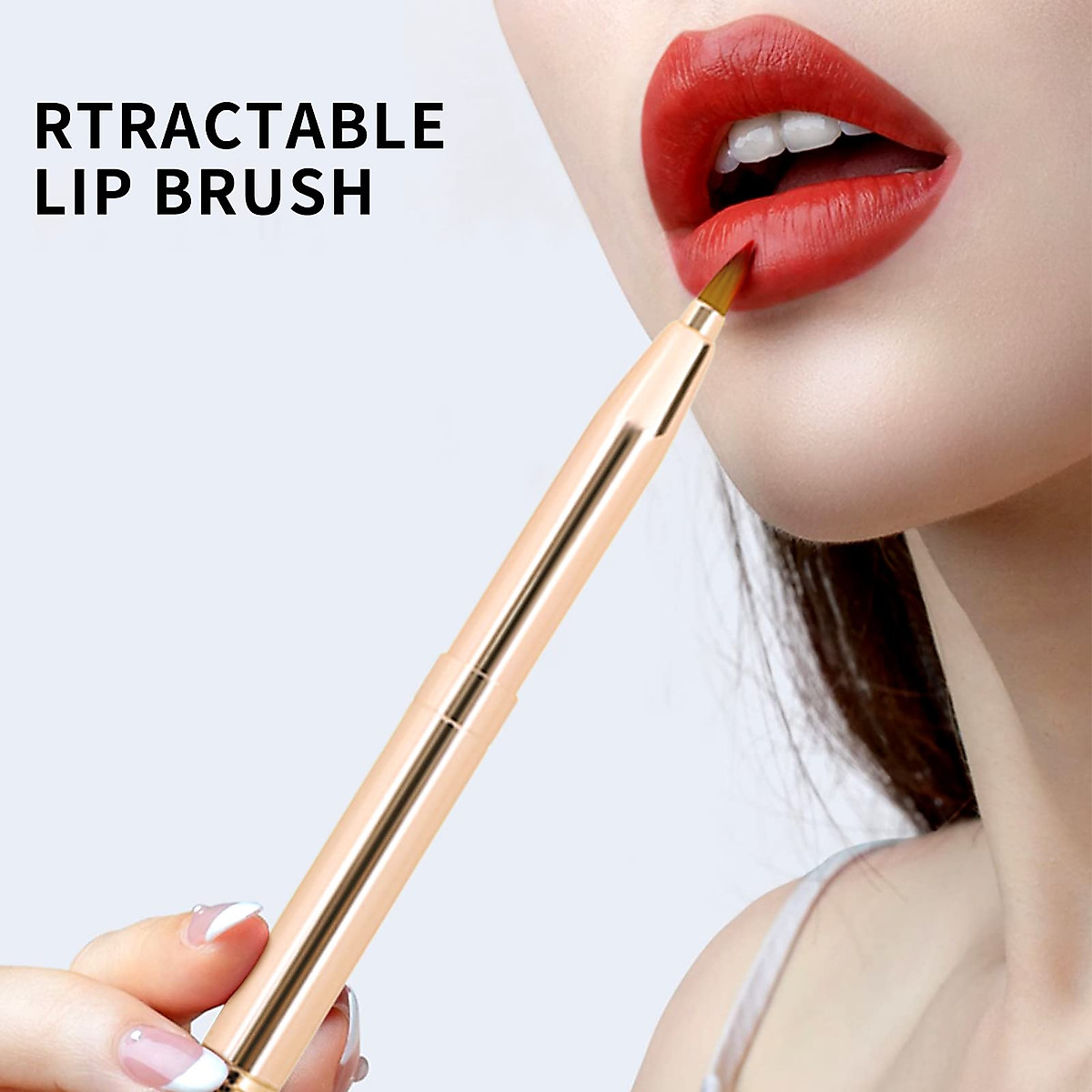 Unaone [2 Pack] Lip Brush for Lipstick, Retractable Lip Brushes, Dual-ended Makeup Brush for Lipstick Lip Gloss, Include Lid