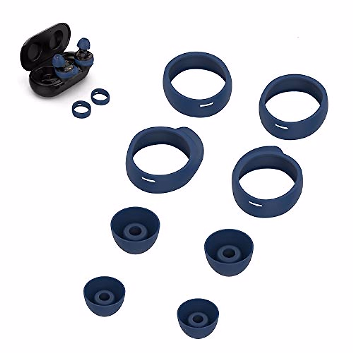FoundEast Eartips Compatible with Samsung Galaxy Buds Headphone -Replacement Eartips Earhooks Kit Pairs Silicone Earbud Tips Earhooks Fit for Galaxy Buds SM-R170 Headphone (Blue)