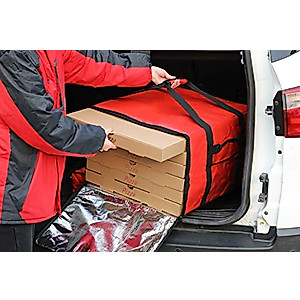 New Star Foodservice 50134 Insulated Pizza Delivery Bag, 20" by 19" by 13", Red
