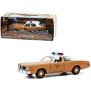 Greenlight 1975 Dodge Coronet Brown with White Top Choctaw County Sheriff 1/24 Diecast Model Car