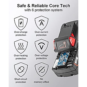 Aoasur 6-Pack 6.0Ah 18V Battery Replacement for Milwaukee M - 18 Battery