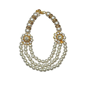 Set of 2 White Moti Mala Set for Laddu Gopal/Devi Maa/Radha Krishna/God Goddess Haar Sringar Set Deities jewellary Set for Janmashtami All God Idol Statue for Holi Festival Decoration(Size:-3'')