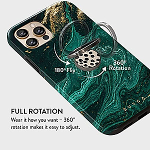 BURGA Stylish Metal Cell Phone Ring Stand Holder, Finger Grip Kickstand 360 Degree Rotation, Black Polka Dots Nude Almond Latte Universal Compatible with iPhone iPad Samsung Galaxy Huawei Google Pixel