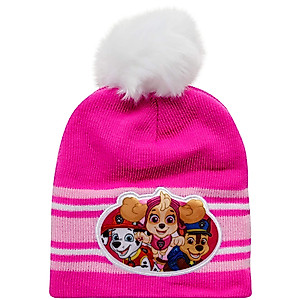Nickelodeon Girls' JoJo Siwa or Paw Patrol Winter Hat, Gloves or Mittens, and Gaiter Set (2-7), Size Age 2-4, Paw Patrol, Mittens