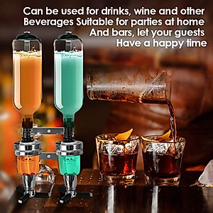 4 Bottle Wall Mounted Liquor Dispenser Bar Butler Bracket Solo Optic Spirit Wine Beer Alcohol Bottle Beverage Stand Revolving Nozzle Drinkware Set