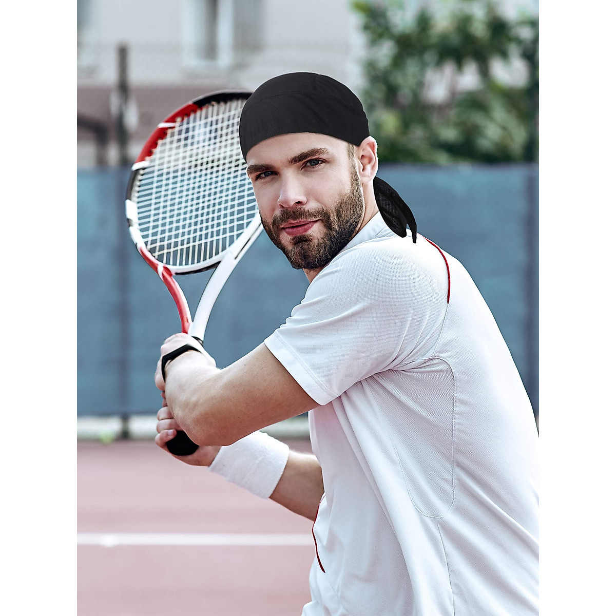 6 Pieces Sweat Wicking Beanie Cap Helmet Liner Skull Cap Breathable Cycling Head Wrap for Women Men Outdoor Activities (Black)