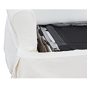 Sunset Trading Horizon Slipcovered Chaise in Warm White Sleeper Sofa, Small,