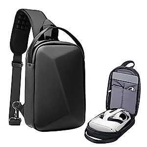 Carrying Case for Oculus Quest 2, Hard Travel Case for Meta/Oculus Quest 2 VR Headset and Controllers Accessories, Crossbody Shoulder Chest Backpack Fit for Elite Strap and Oculus Quest 2 Accessories