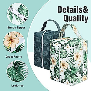 Pedobi 2 Packs Reusable Cloth Diaper Wet Dry Bags - Large Hanging Wet Bags with Buttons for Stroller - Waterproof Pod Cloth Diaper Bag - Washable Wet Bag for Diapers, Travel, Pool (Flower)