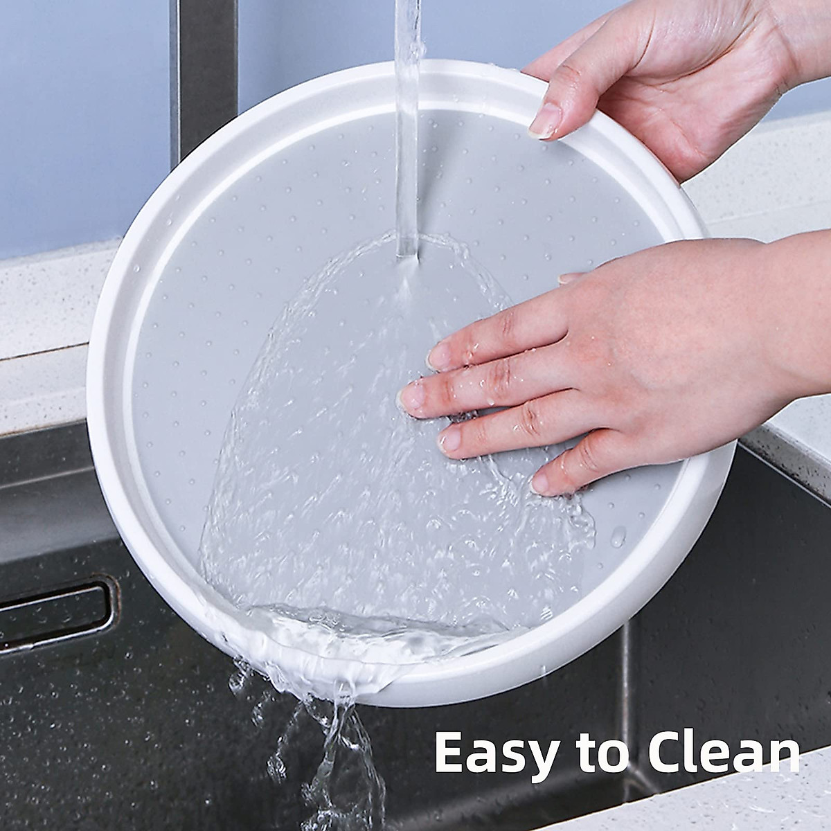 Rarapop 2 Pack Non Skid Lazy Susan Turntable Display Stand, 10-Inch Rotating Spice Rack Spinning Organizer for Cabinet, Pantry, Refrigerator, Countertop