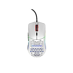 Glorious Gaming Mouse - Model O Minus 58 g Superlight Honeycomb Mouse, RGB Mouse - Matte White Mouse, USB Gaming Mouse