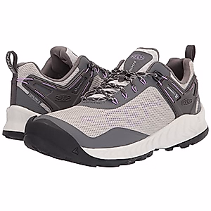 KEEN Women's-NXIS Evo Low Height Waterproof Fast Packing Hiking Shoes, Steel Grey/English Lavender, 9