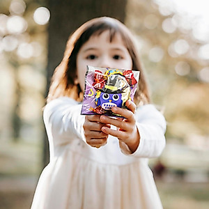 AXYEEUR 200 Pcs Halloween Candy Bags,Halloween Self Adhesive Clear Cookie Treat Bags,6 Styles Halloween Cellophane Bags for Party Favors Supplies