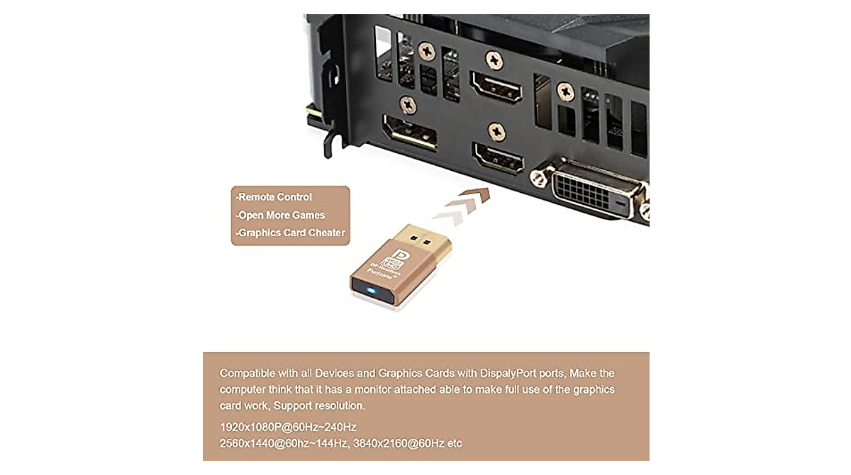Furjosta 4K DisplayPort Emulator - Headless PC Solution