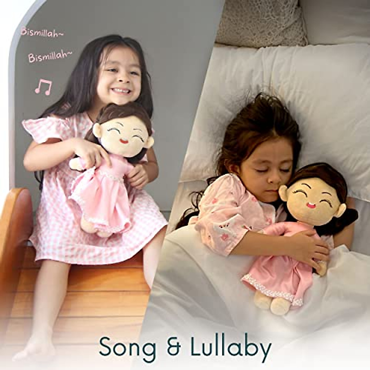 Mommy Yasmin - Soothe & Talking Hijab Doll | Muslim & Islamic Toy | Eid Gift | Quran & Dua | Interactive + Relaxing | Remote | for Baby + Toddlers + Kids(Open Eyes)