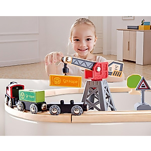 Hape Cargo Delivery Loop Train and Railway Toy Set